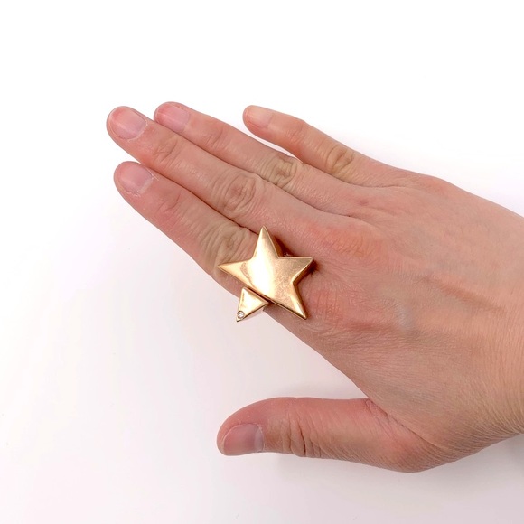 Jewelry | Handmade Metal Rose Gold Star Ring With Crystal | Poshmark